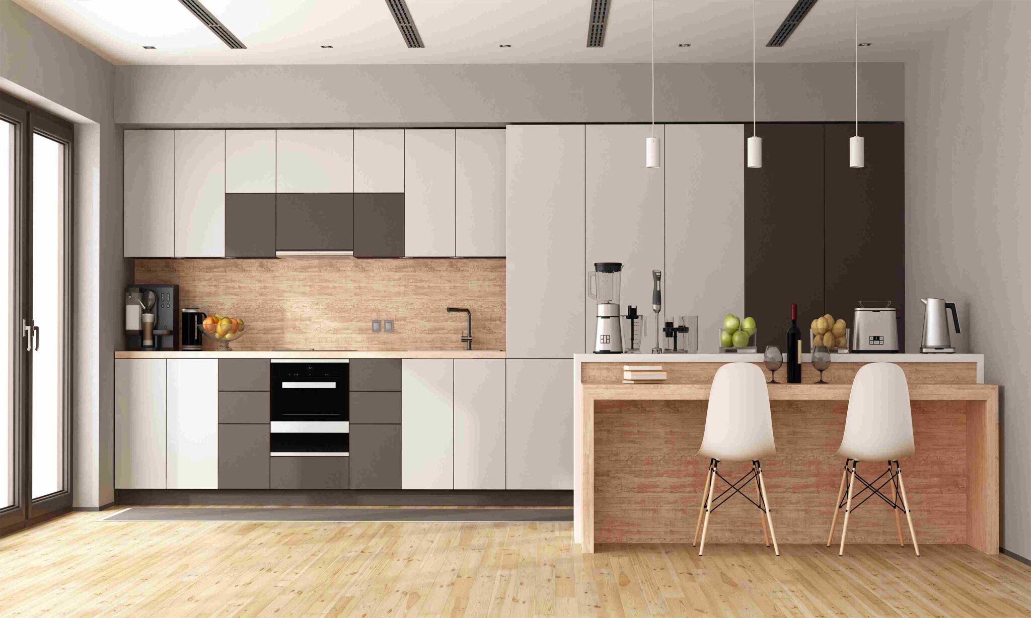 Straight Design Laminate Kitchen - modularkitchen